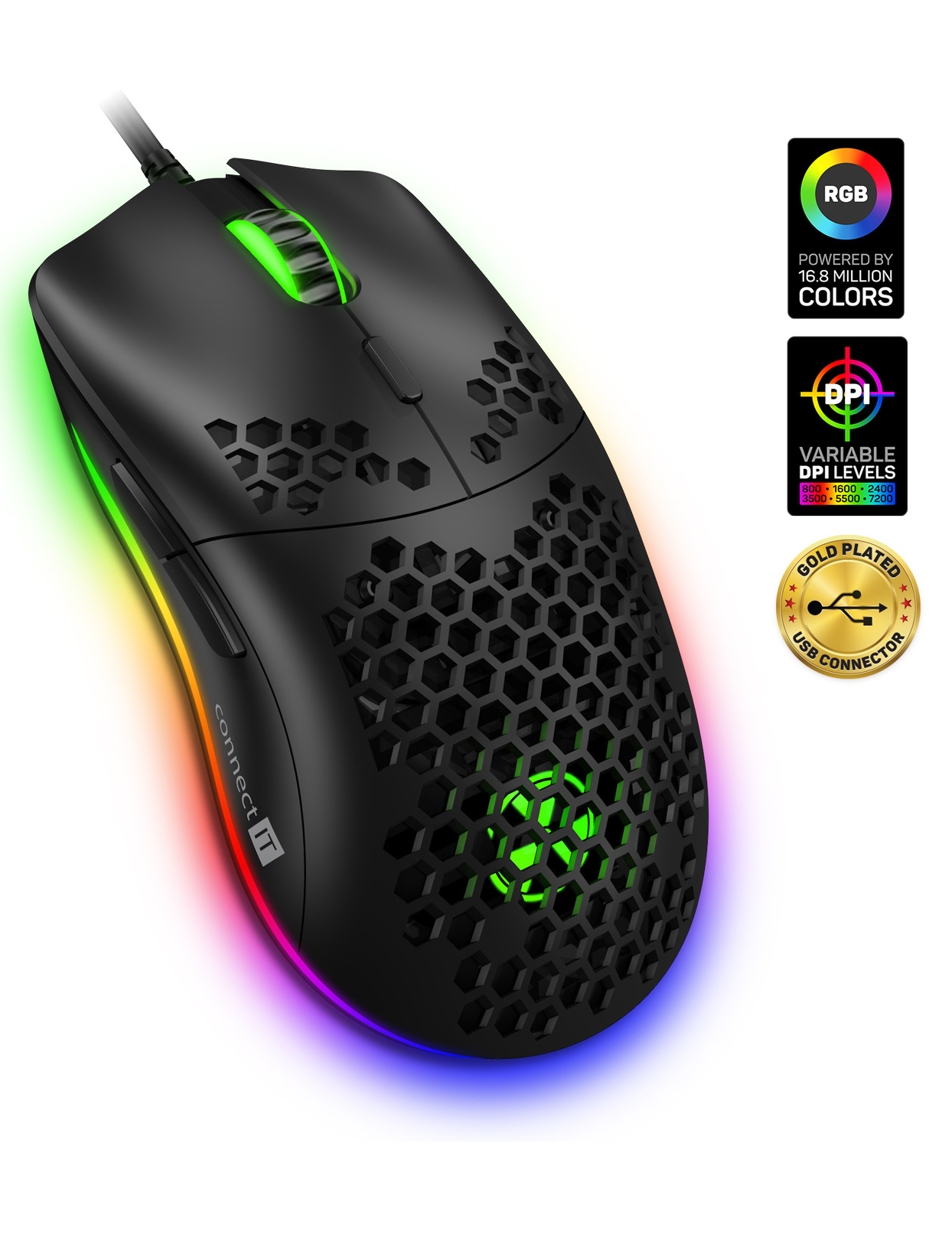 Herní myš Connect IT Battle Air (černá) (PC) - Xzone.cz