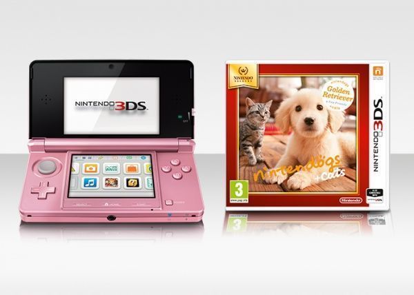 Konzole Nintendo 3DS Pink + Nintendogs+Cats-Golden Retriever (3DS)