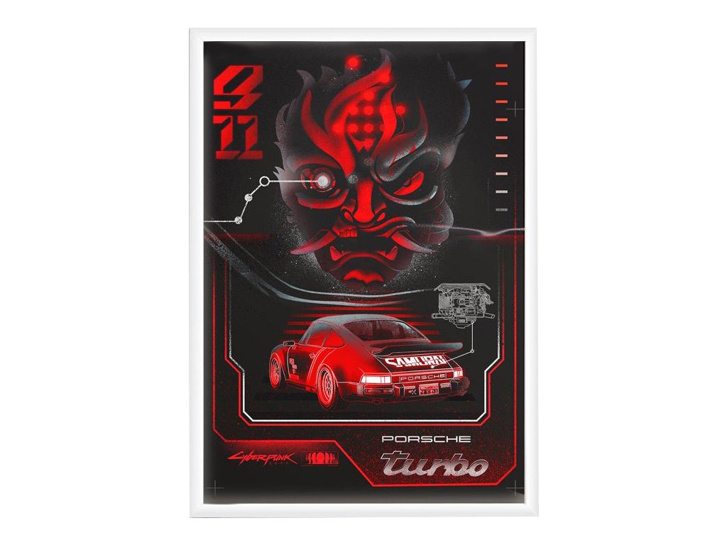 Plakát Cyberpunk 2077 - Porsche 911 Turbo - Xzone.cz