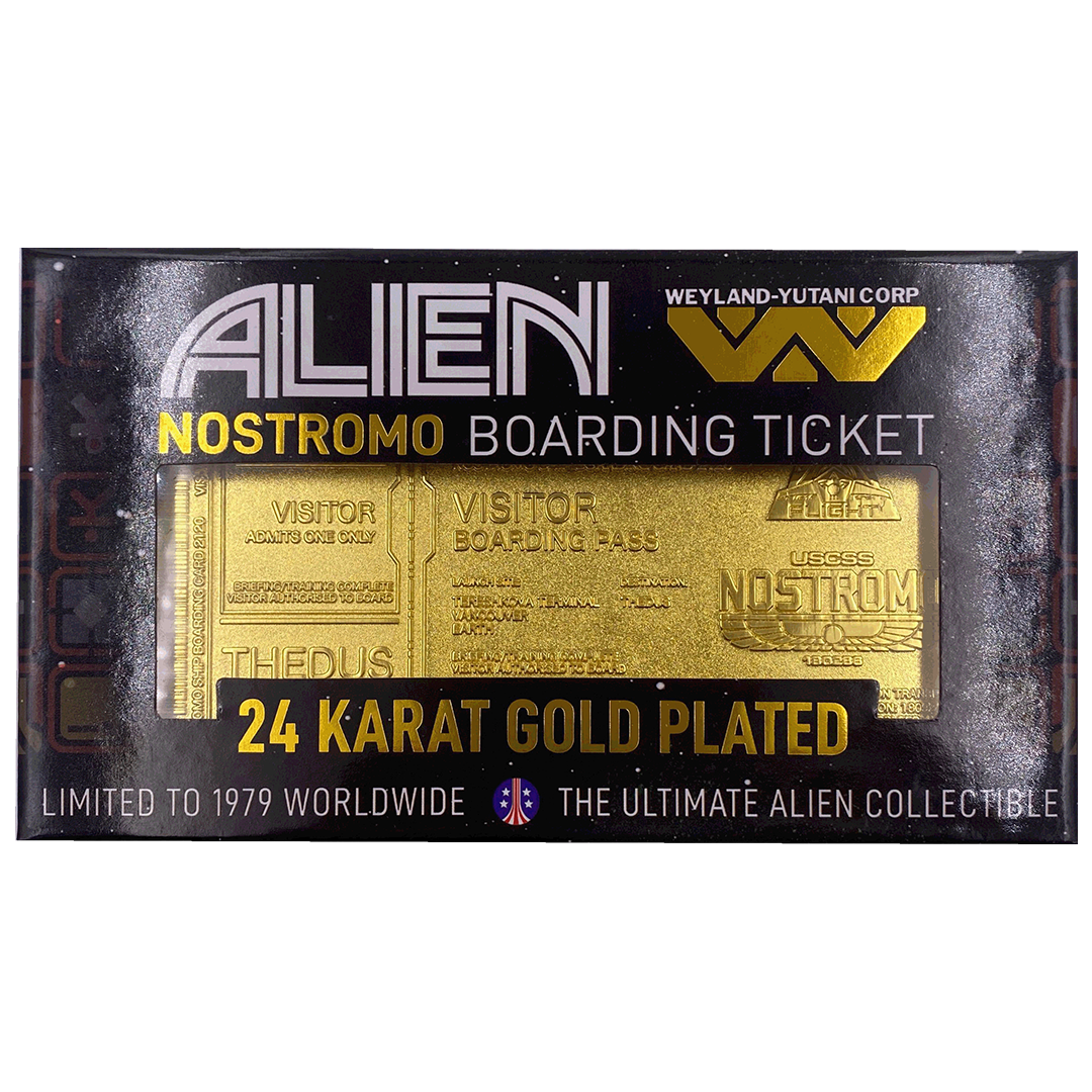Sběratelská plaketka Alien - Nostromo Ticket (pozlacená) - Xzone.cz