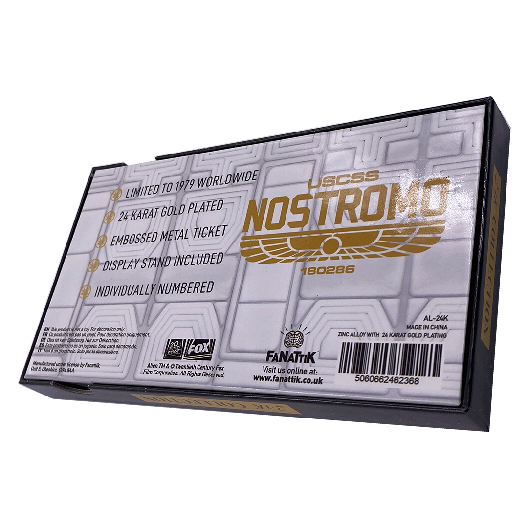 Sběratelská plaketka Alien - Nostromo Ticket (pozlacená) - Xzone.cz