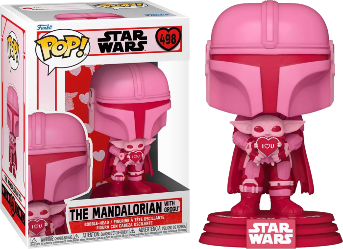 Figurka Star Wars - The Mandalorian with Grogu Valentine (Funko POP ...